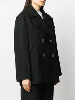 PATOU Logo-embroidered Wool Pea Coat