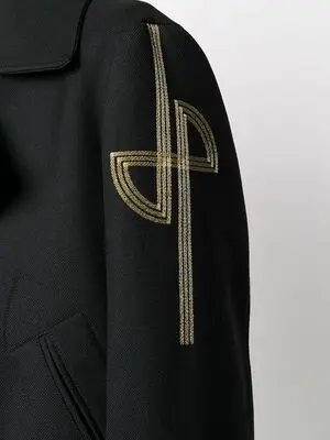 PATOU Logo-embroidered Wool Pea Coat