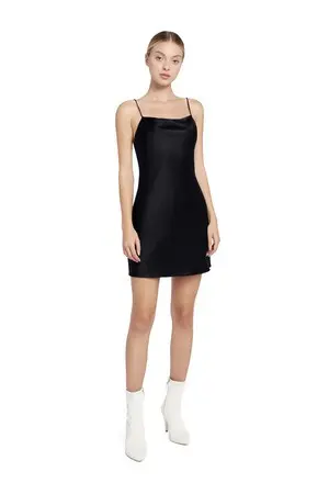 Alice + Olivia Harmony Mini Slip Dress Black / Orange
