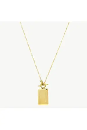 SOKO Soko Rectangle Medallion Necklace Gold