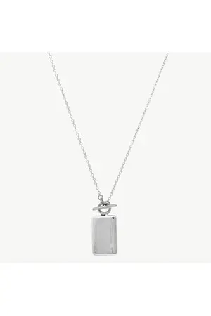 SOKO Rectangle Medallion Necklace - Silver