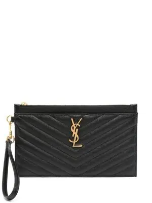 Saint Laurent Cassandre Matelassé Clutch - Black