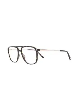 TOM FORD Tortoiseshell Pilot-frame Glasses - Brown