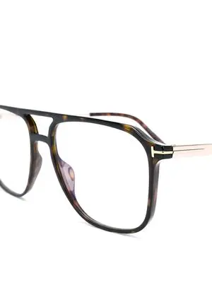 TOM FORD Tortoiseshell Pilot-frame Glasses - Brown