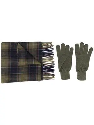Barbour Tartan Scarf And Gloves Set