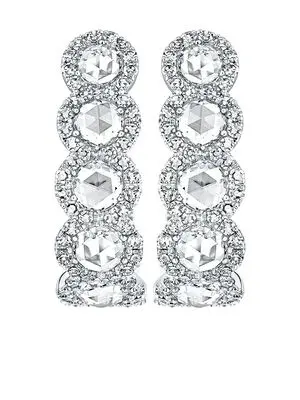 DAVID MORRIS 18kt Rose-cut Diamond Hoop Earrings - Silver