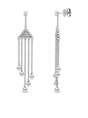 Yoko London 18kt White Gold Diamond And Akoya Pearl Drop Earrings