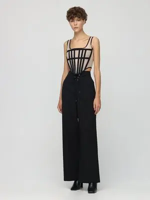 DION LEE Cotton & Nylon Wide Leg Pants