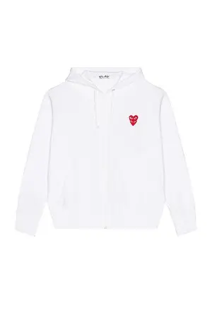 Play Comme Des Garcon Zip-up Sweatshirt - White