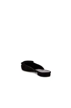 Manolo Blahnik Maysale 10 Suede Mule - Black