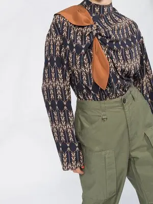Stella McCartney Zadie Knotted High Neck Blouse
