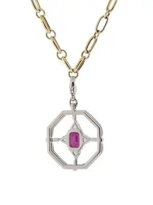 GEMFIELDS X MUSE Nikos Koulis 18kt White Enamel And Gemstone Pendant