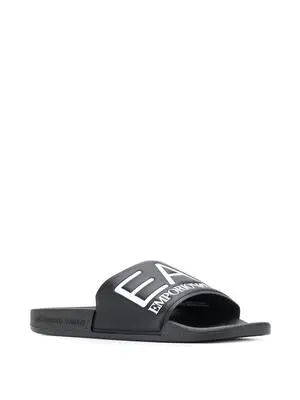 Emporio Armani Logo Slides - Black