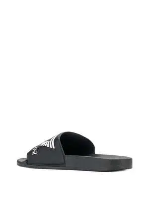 Emporio Armani Logo Slides - Black