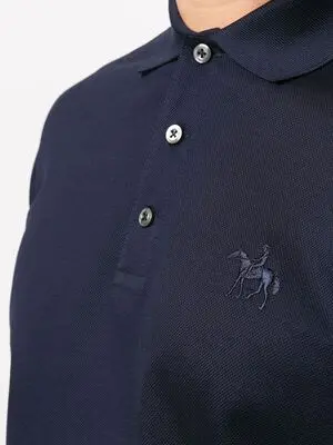Ralph Lauren Purple Label Long-sleeved Logo Polo Shirt