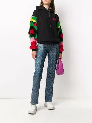 Kirin Contrast Panel Faux Fur Hoodie