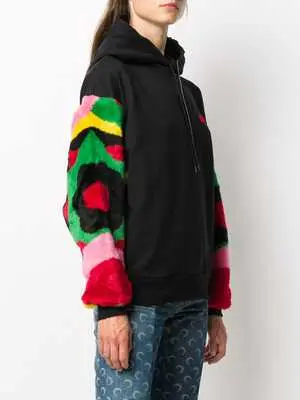 Kirin Contrast Panel Faux Fur Hoodie
