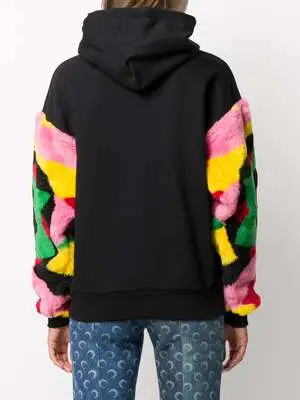 Kirin Contrast Panel Faux Fur Hoodie