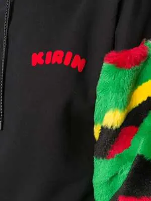 Kirin Contrast Panel Faux Fur Hoodie