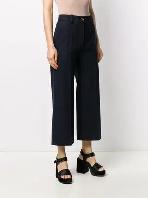 PATOU Cropped Tailored Trousers - Blue
