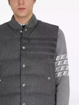 Thom Browne Wool Flannel Down Fill Vest With 4-bar Detail