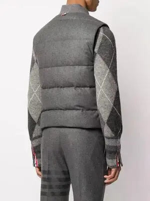 Thom Browne Wool Flannel Down Fill Vest With 4-bar Detail