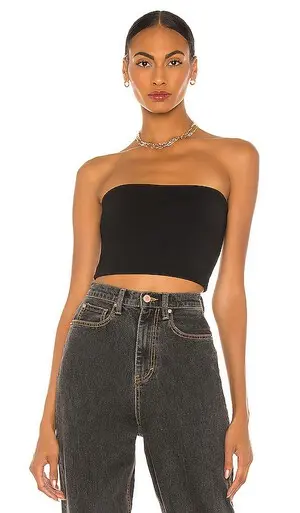 Susana Monaco Strapless Crop Top - Black
