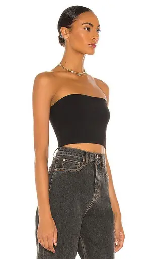 Susana Monaco Strapless Crop Top - Black