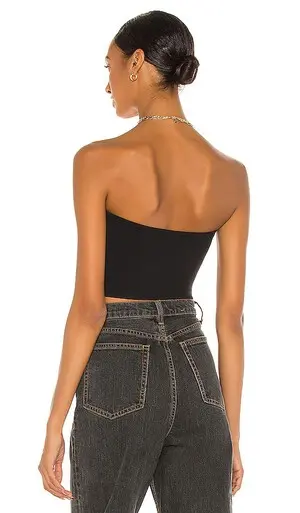 Susana Monaco Strapless Crop Top - Black