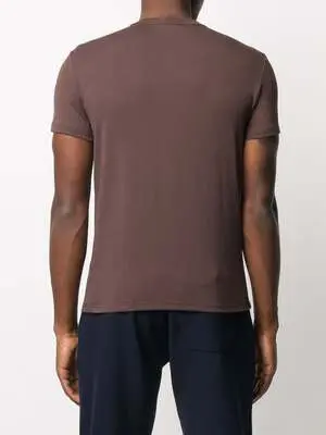 TOM FORD Logo Patch V-neck T-shirt - Brown