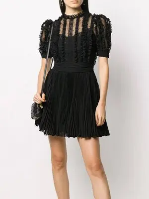 Dolce & Gabbana - Ruched Puff-sleeve Mini Dress