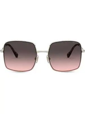 Miu Miu Square Frame Sunglasses - Gold