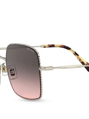 Miu Miu Square Frame Sunglasses - Gold
