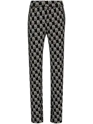 We11Done Monogram Knitted Trousers - Black