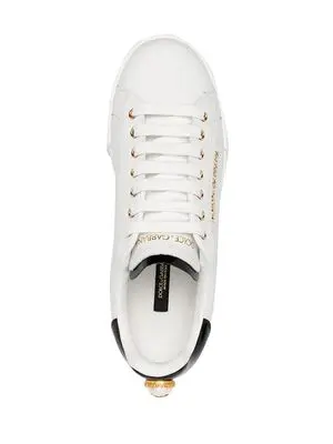 Dolce & Gabbana Portofino Logo-embellished Low-top Sneakers - White