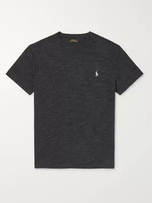 Polo Ralph Lauren Slim-fit Mélange Cotton-jersey T-shirt - Gray