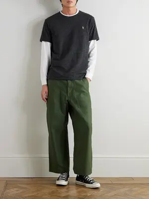 Polo Ralph Lauren Slim-fit Mélange Cotton-jersey T-shirt - Gray
