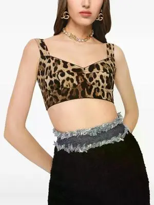 Dolce & Gabbana Leopard-print Bustier Top - Brown
