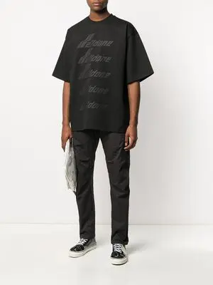 We11Done Oversized Logo-print T-shirt - Black
