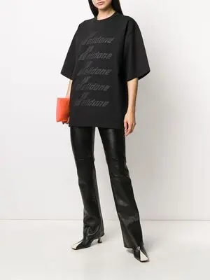 We11Done Oversized Logo-print T-shirt - Black