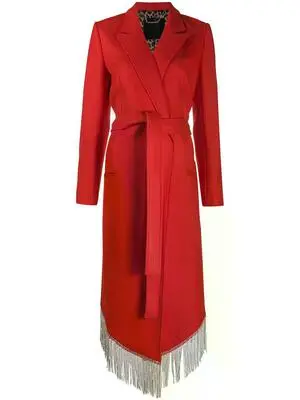 Philipp Plein Nara Crystal Fringe Coat