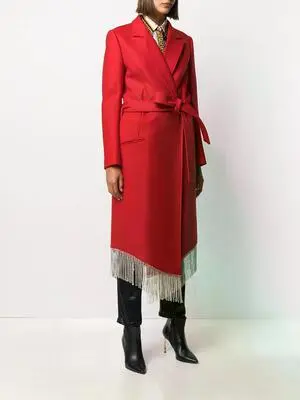 Philipp Plein Nara Crystal Fringe Coat