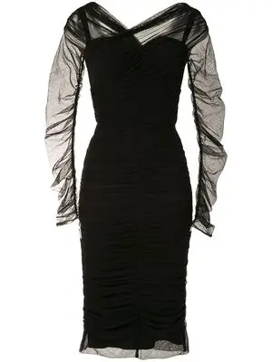 Dolce & Gabbana Draped Midi Dress - Black