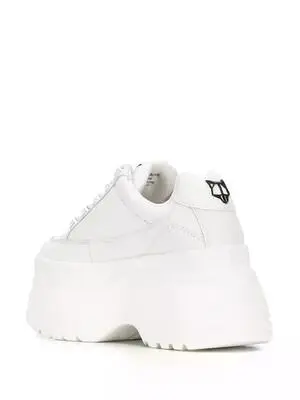 NAKED WOLFE Ridged Sole Platform Sneakers - White