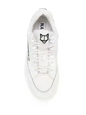 NAKED WOLFE Ridged Sole Platform Sneakers - White