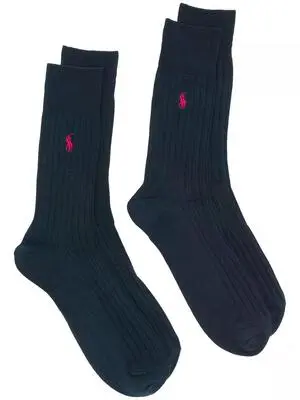 Polo Ralph Lauren Pony Motif Ribbed Socks - Blue