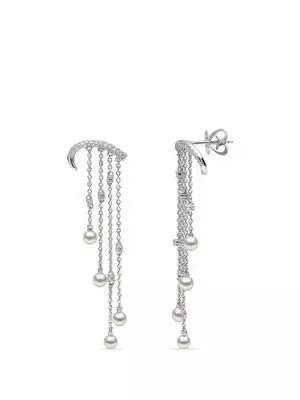 Yoko London 18kt White Gold Akoya Pearl And Diamond Earrings - Silver