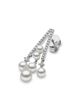 Yoko London 18kt White Gold Akoya Pearl And Diamond Earrings