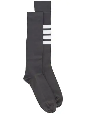 Thom Browne 4-bar Striped Socks - Grey
