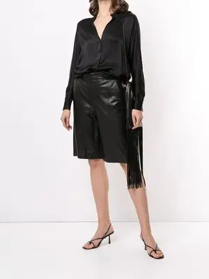 Vince Silk V-neck Blouse - Black